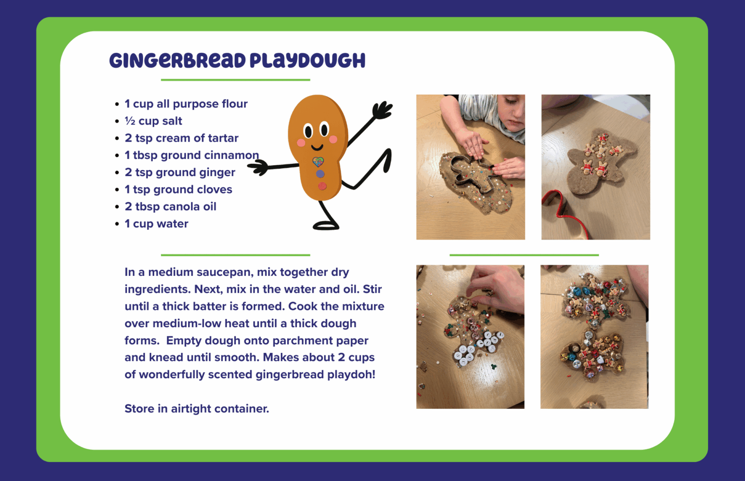 Gingerbread Playdough | Playabilities for Sensational Kids